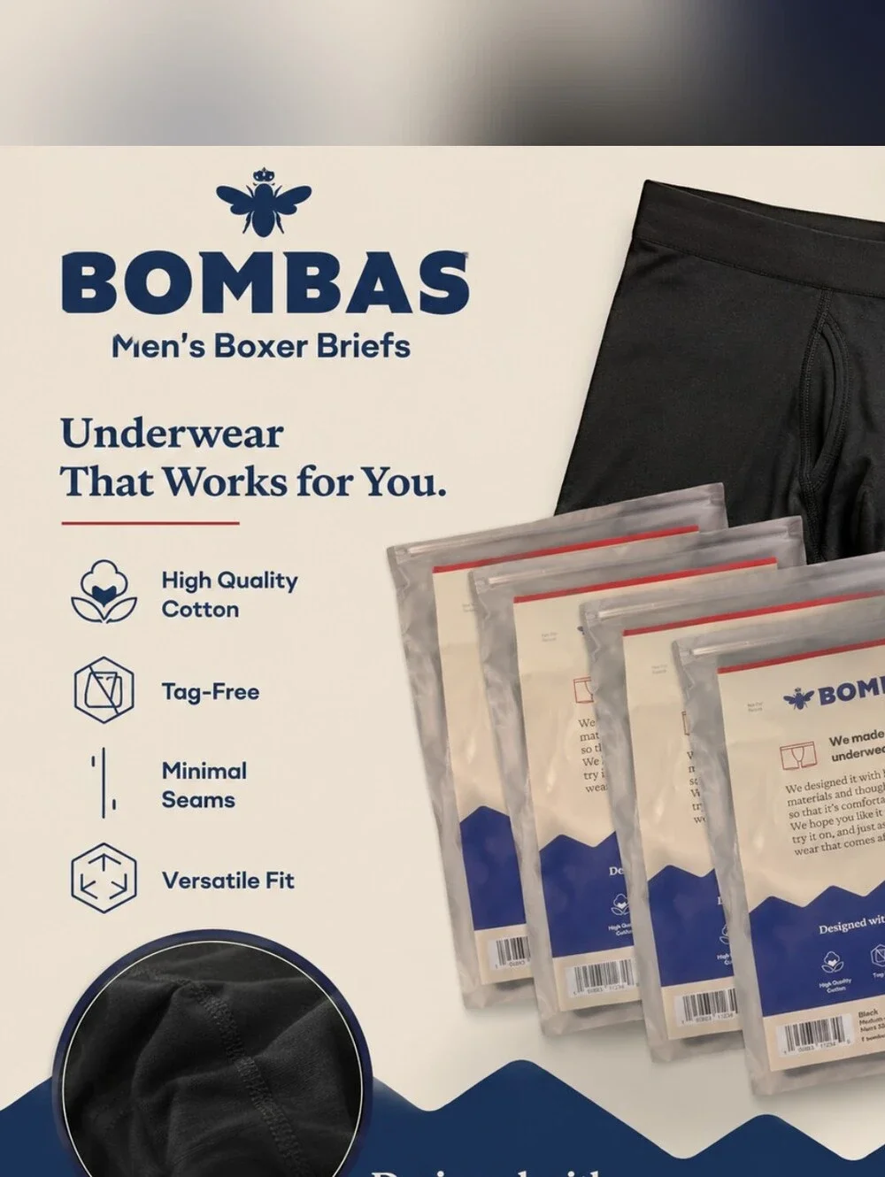 Bombas | Underwear & Socks | Bombas Black 4 Pack Mens Boxer Briefs With ...